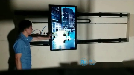 55寸电动滑轨屏应用于科教展馆