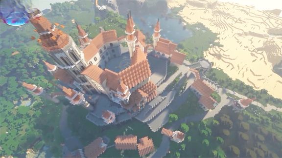 我的世界〈建筑欣赏〉真实样貌 全景式沙漠城堡!