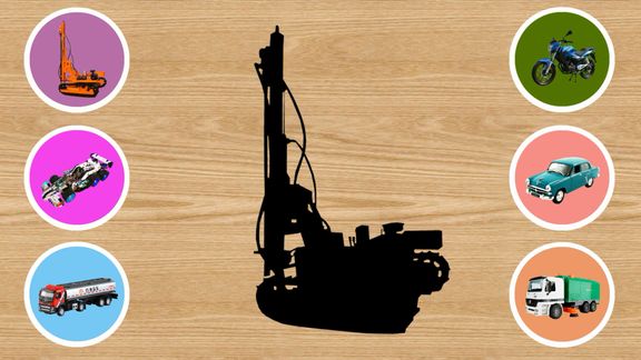 认识液压坑道钻机,石油罐车,垃圾清理车等工程车
