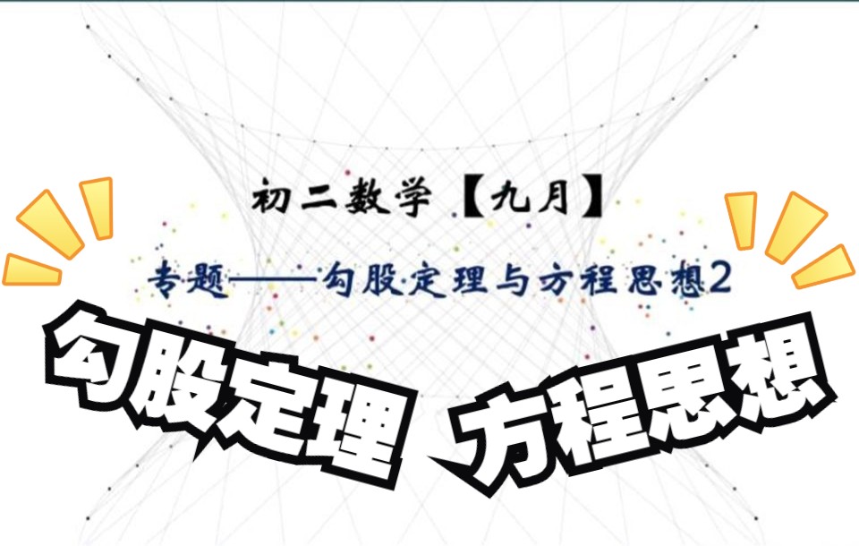 初二数学——勾股定理与方程思想2