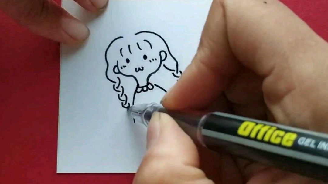 教你画一个手账简笔画小女孩,超简单喔~