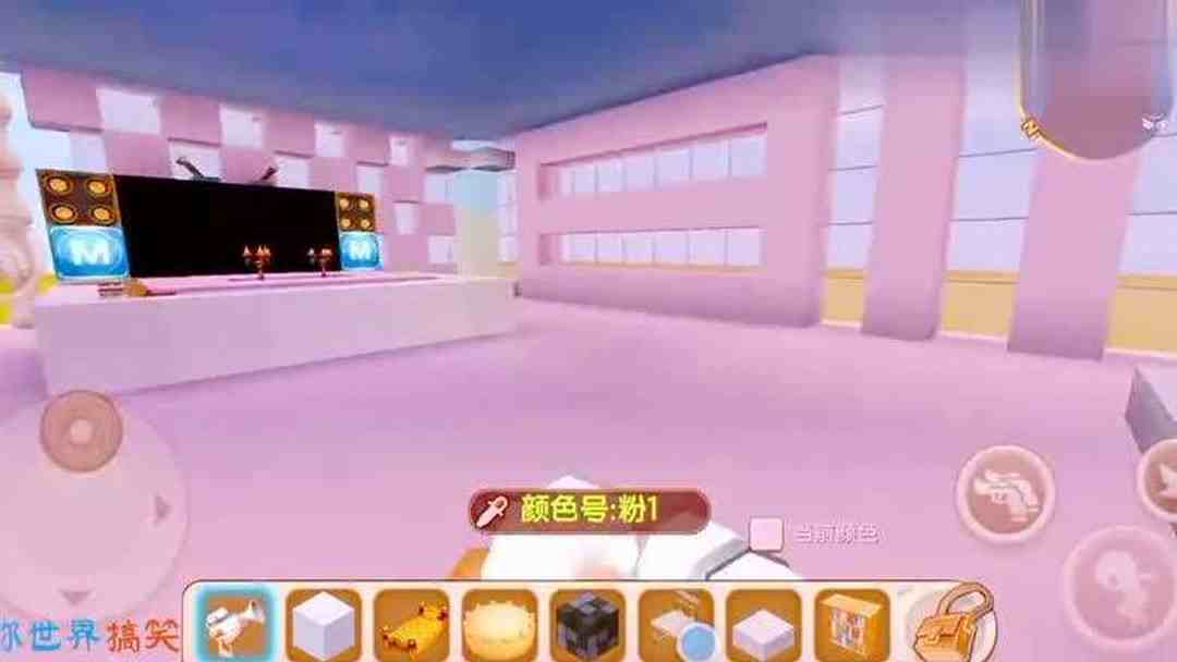 迷你世界:超级漂亮的闺蜜别墅,这个颜色,女生都会喜欢吧!