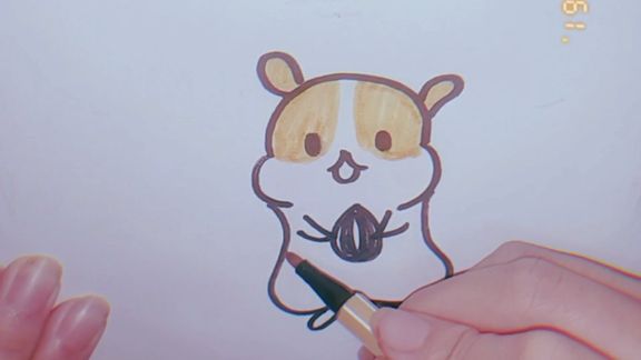 啦啦啦一只小仓鼠ߐ�出炉了,简笔画,快快学起来