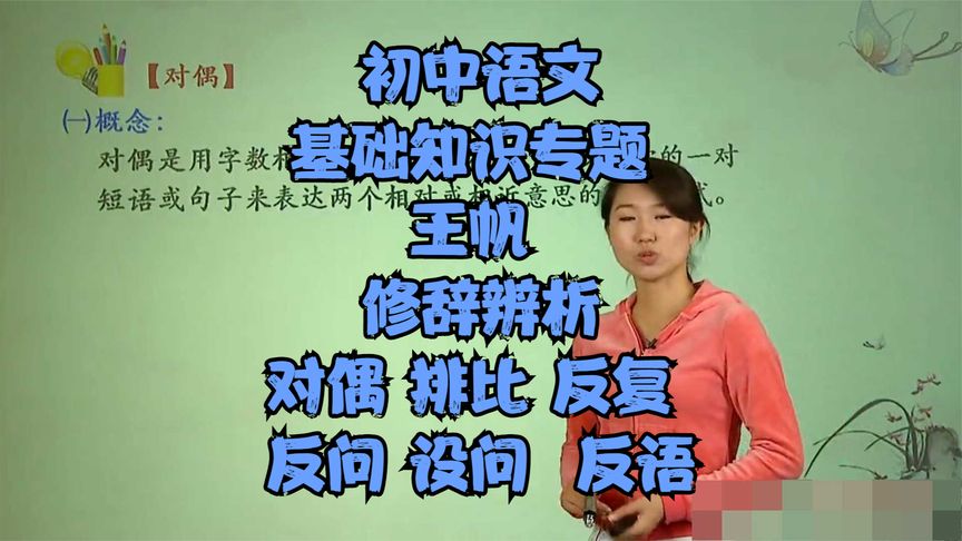 初中语文基础知识专题 王帆 修辞辨析-对偶 排比 反复 反问 设问