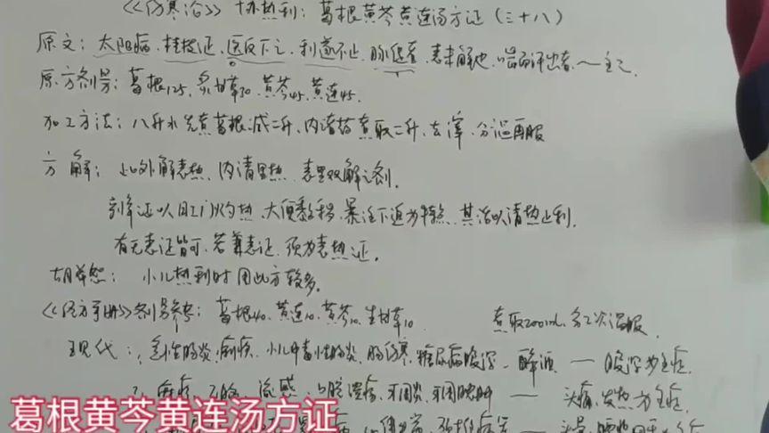 伤寒论:葛根黄芩黄连汤方