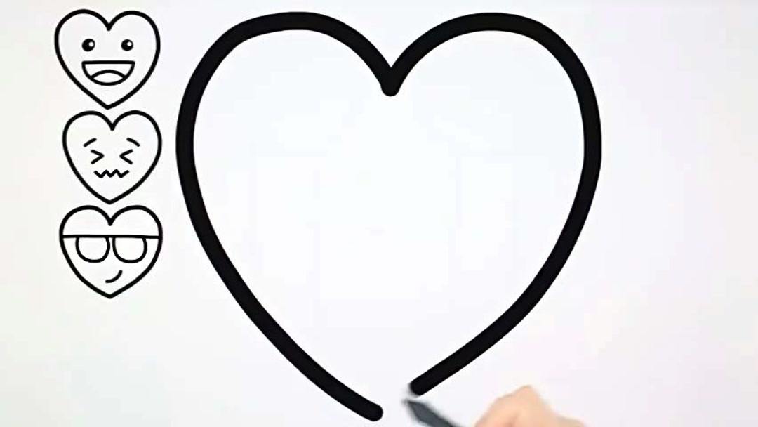 趣味简笔画,绘制8个彩色的表情符号,太可爱了