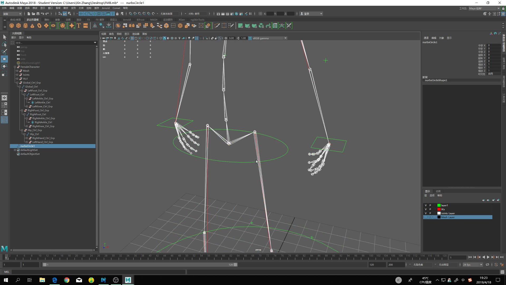 Maya2018绑定骨骼—课程4