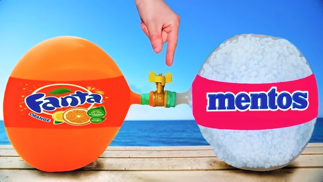 小梦实验室:气球芬达VS气球曼妥思,反应太大了