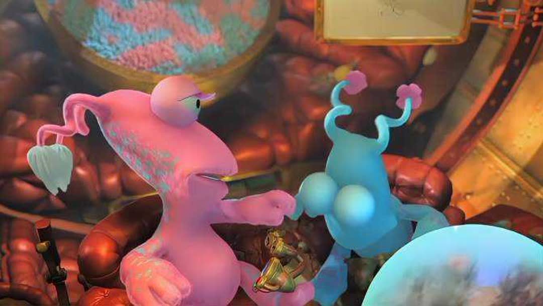 太空学院:达佩和斑斑点点观看地球上的动物跳舞,斑斑旁边模仿