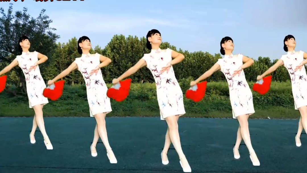 扇子舞教学:《夜上海》舞姿优美,附口令分解动作,简单易学!