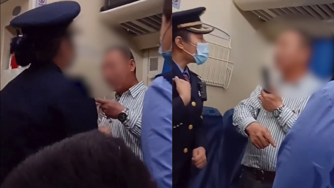 乘务员推车撞到乘客脚,男子不接受道歉怒斥:我是人民监督工作