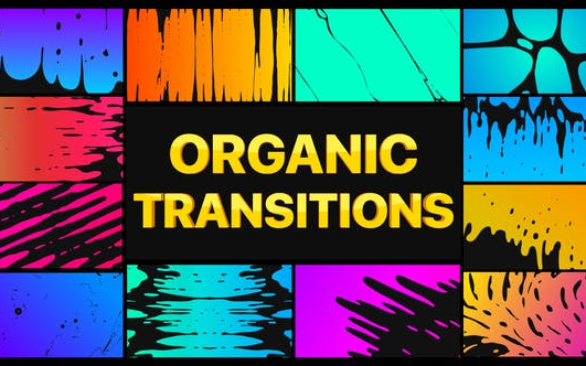 DaVinci Resolve达芬奇模板-色彩过渡转场模板动画液体效果的转场...