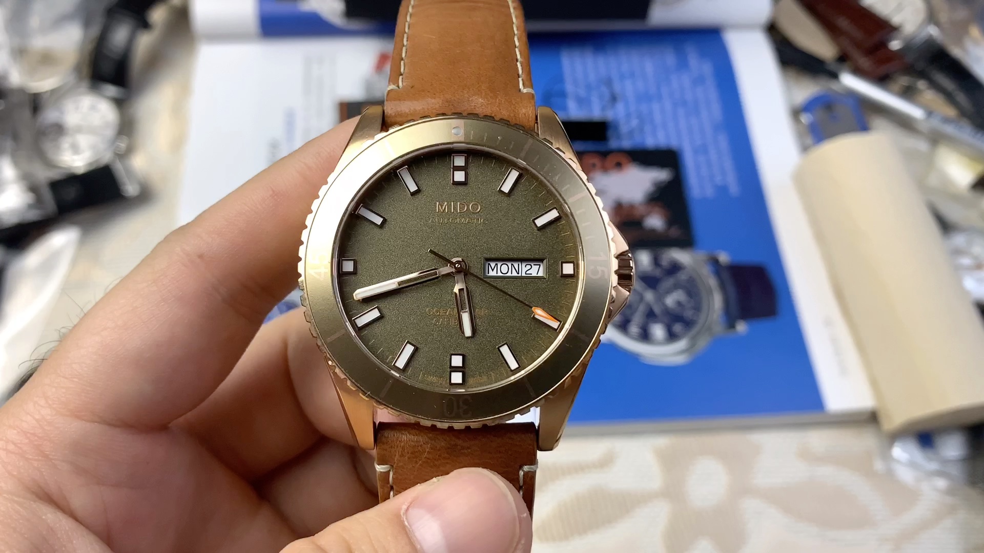 美度领航者潜水机械男表