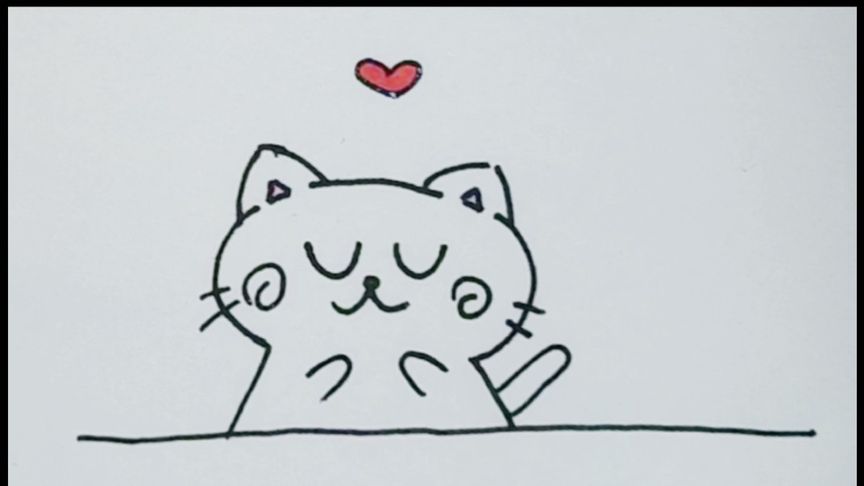 简单的小猫咪简笔画,快点学起来