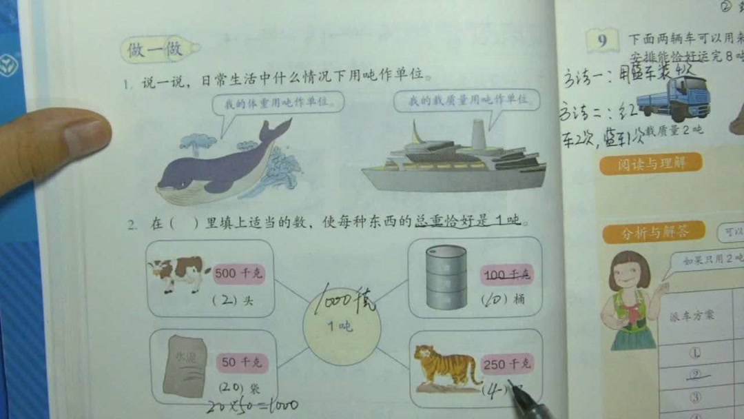 第三单元测量(三)吨的认识