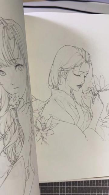 很唯美的线稿书画画手绘插画好书分享线稿