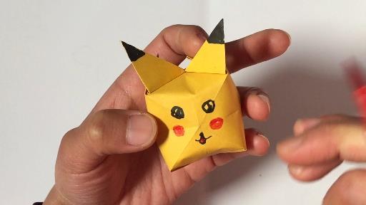 比卡丘手工教程,很有趣的折纸.