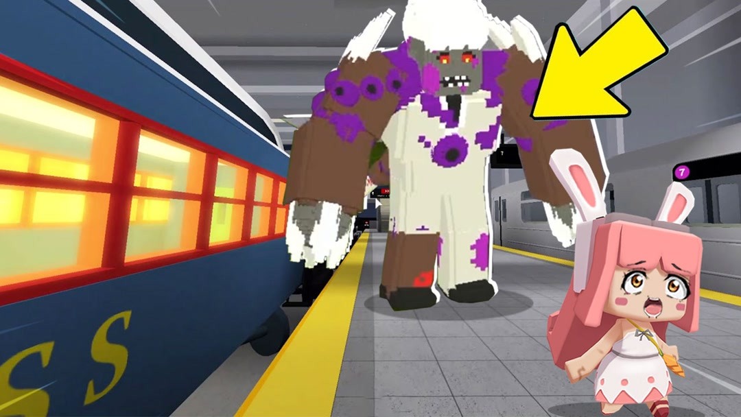 迷你世界:木鱼小铃铛逃离城市寻求救援,途径地铁站被怪物围攻!