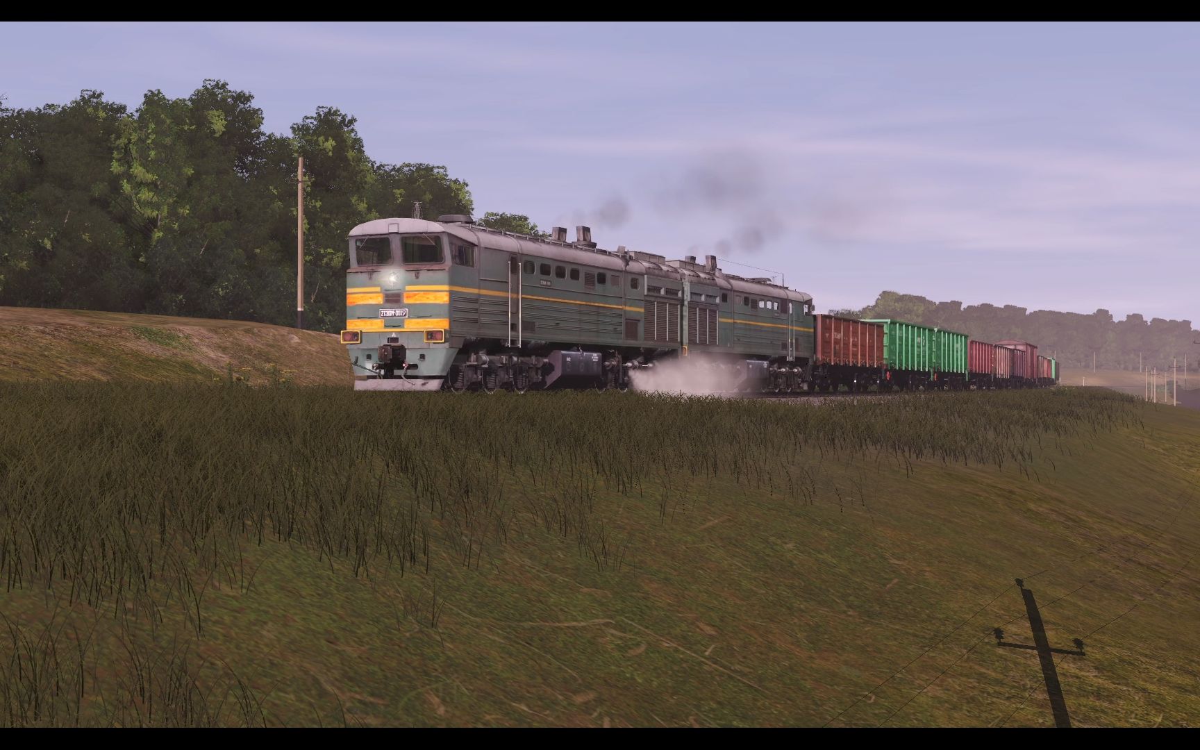 实况模拟列车19 俄铁2TE10M支线拉一点货