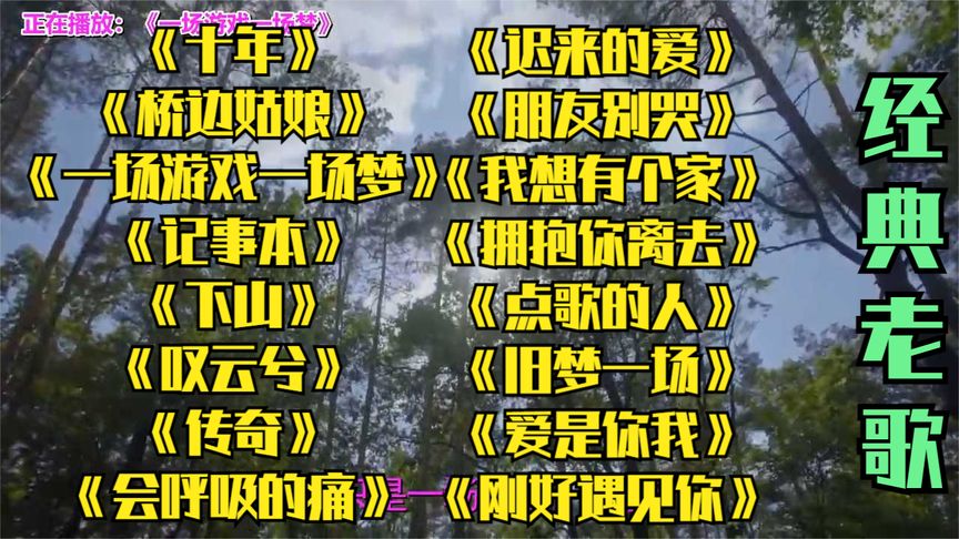 {十年}{桥边姑娘}{一场游戏一场梦}{记事本}{下山}