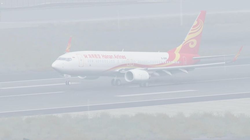 XPLANE11:暴风雨天气下降落在大连机场,飞行员的技术值得一赞