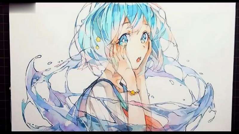 水彩绘画教程,新手想学水彩快进来看看,教你如何画个可爱的妹子