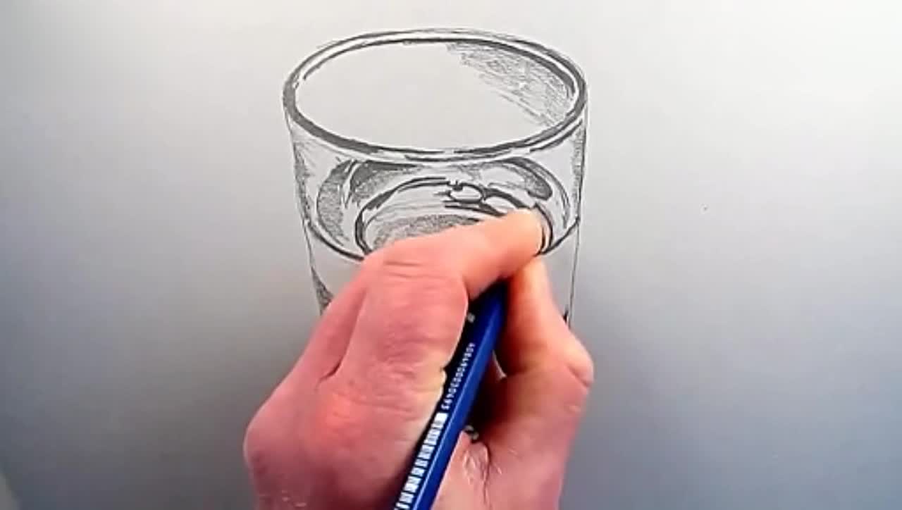 趣味绘画 简单素描 玻璃杯画法