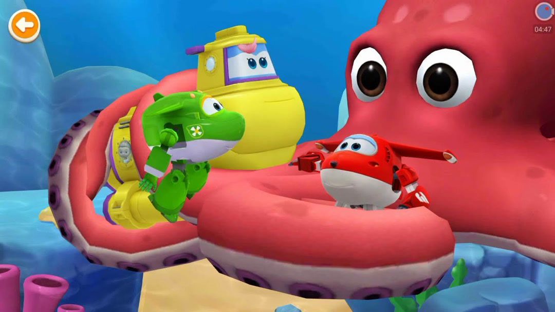 乐迪小青马尔代夫海底给大章鱼挠痒痒 超级飞侠游戏