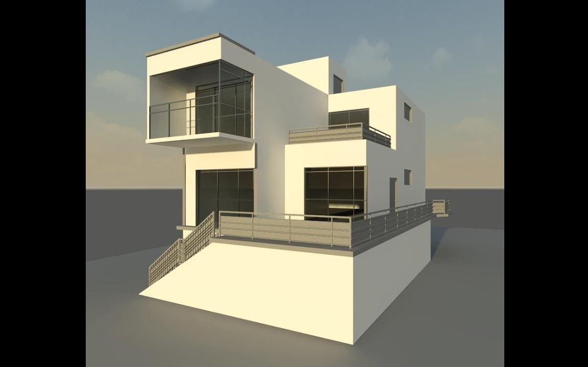 revit 簡約風住宅1_建立牆面