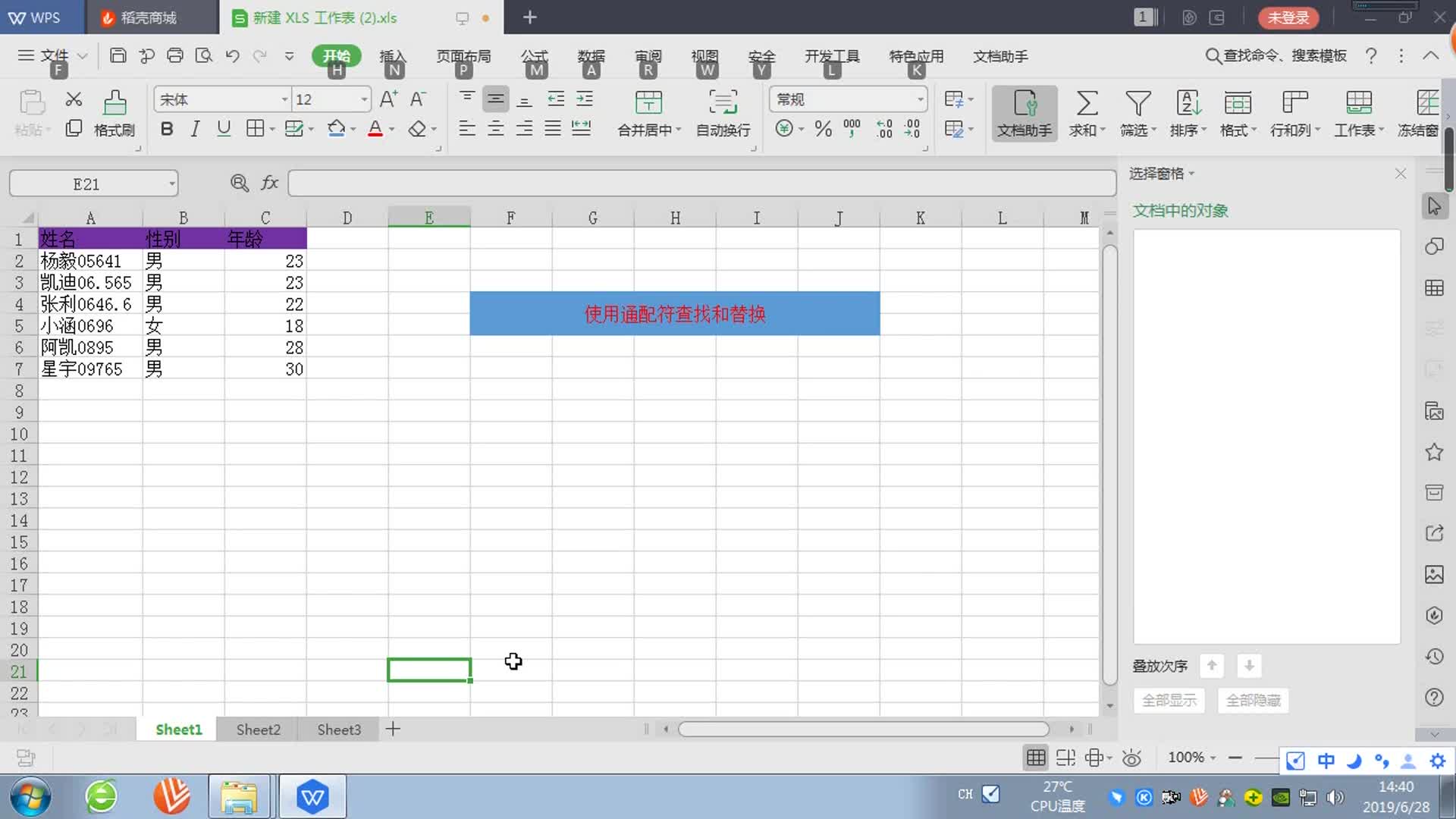 金豆豆课堂:使用通配符查找和替换