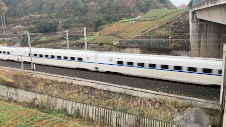 D1842次列车(珠海站-万州北站)本务广州动车段CRH2A统型重联高速...