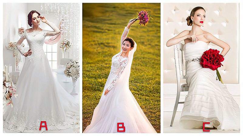 心理测试:3套婚纱礼服,哪一套最好看?测你的颜值是否在线?