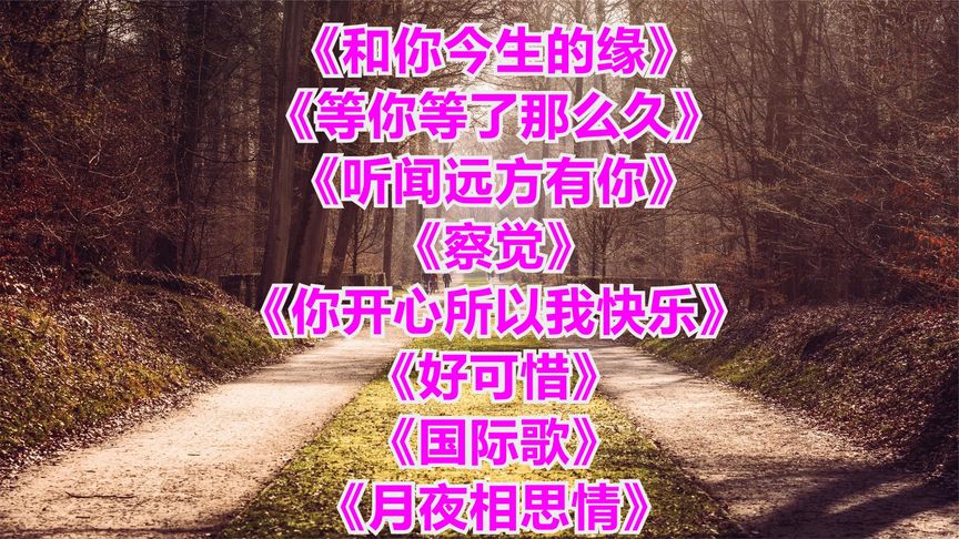 {和你今生的缘}{等你等了那么久}{听闻远方有你}{察觉}
