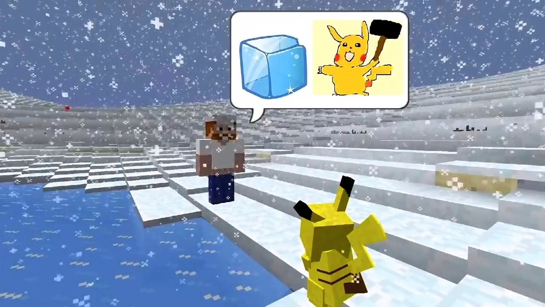 我的世界:戴夫和皮卡丘来到南极旅游!