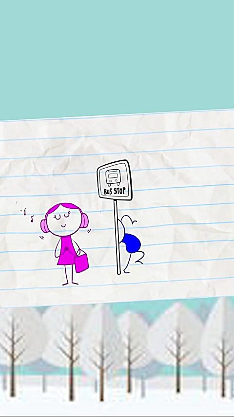 铅笔画小人游戏,铅笔人小蓝看见漂亮的女生,都走不动路了