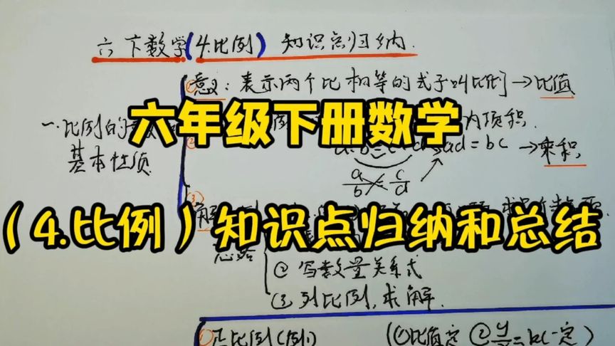 六年级下册数学(第4单元比例)所有知识点归纳和总结