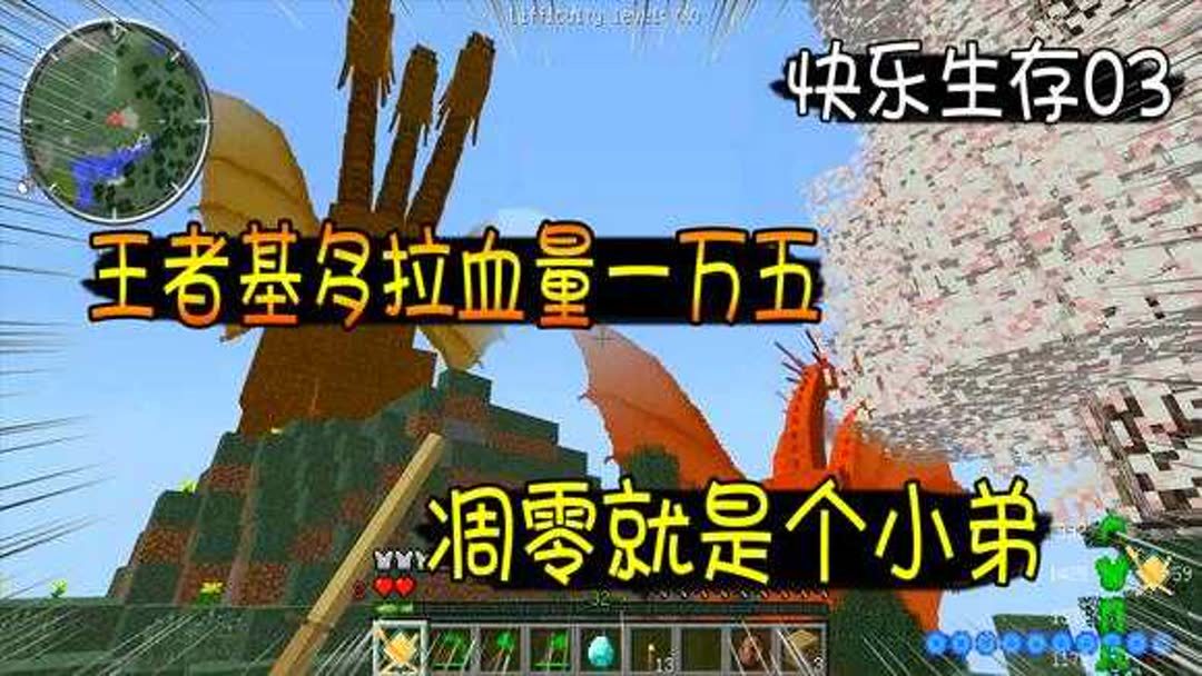 我的世界快乐:同时遇到两只王者基多拉,血量和攻击伤害都很感人