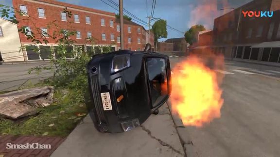 BeamNG模拟摩托汽车碰撞