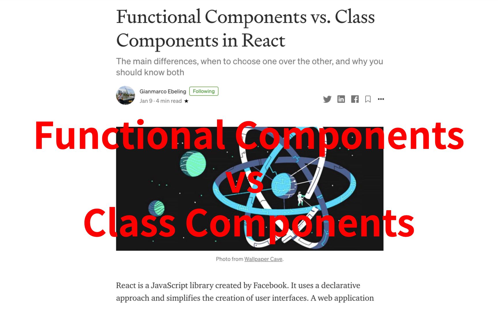 React Functional 组件 和 Class 组件的区别是什么?点进来看看