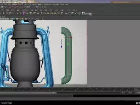 ...全流程教程-Maya、ZBrush建模基础精讲-7扶手制作:巧用基本几何体