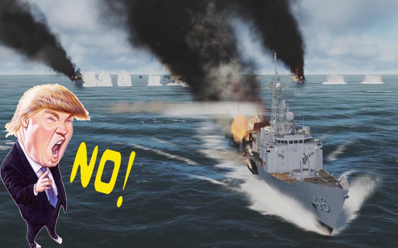 【战争模拟】美军航母编队竟被自己家战列舰团灭?密苏里战列舰大战...