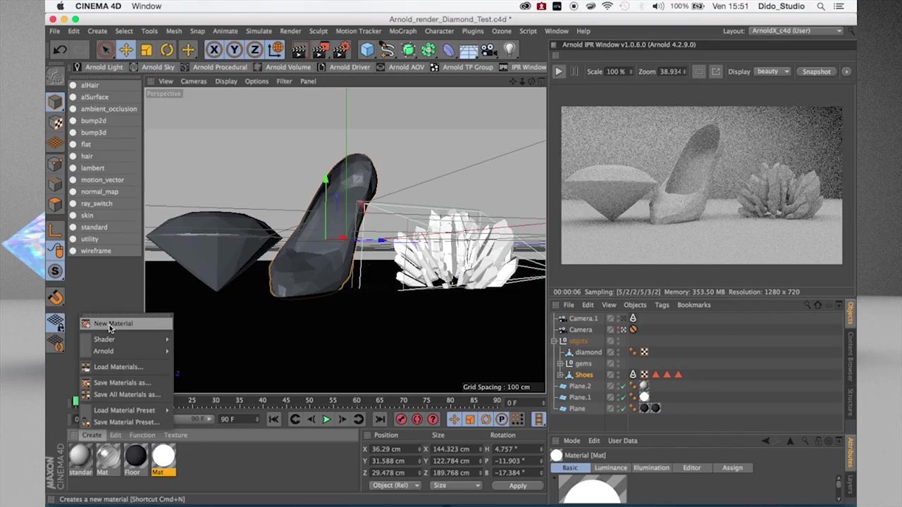 C4D阿诺德渲染器钻石渲染教程 Cinema 4D - Arnold Render Tutorial ...