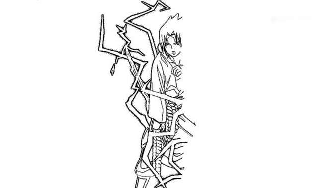 一分钟简笔画火影忍者宇智波佐助!