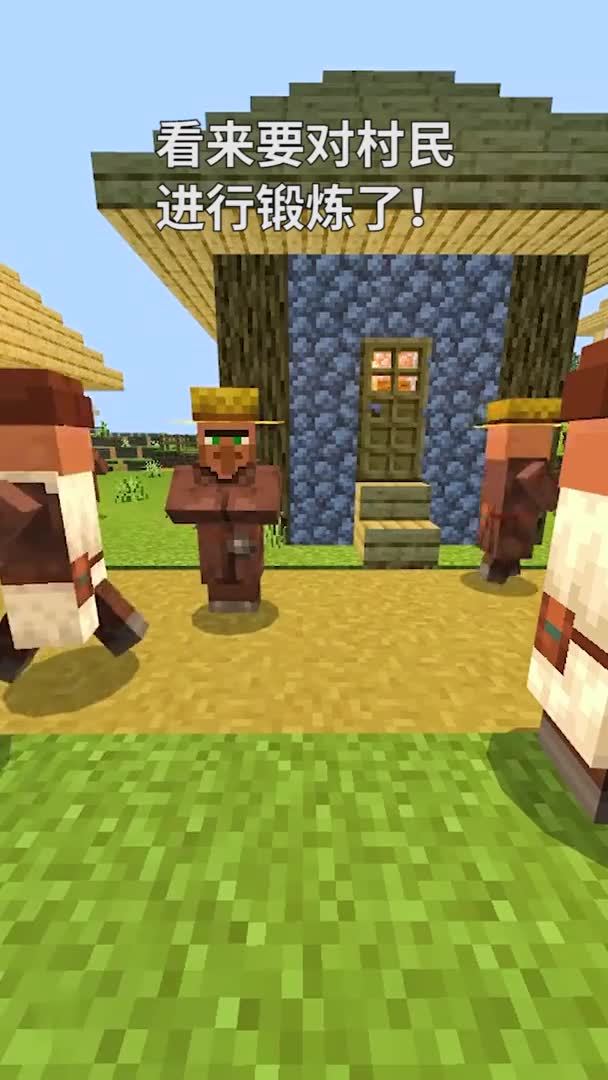 我的世界之搞笑:两条指令让村民飞速.