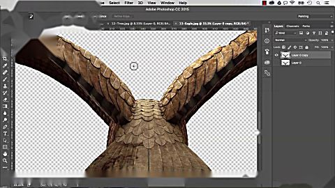 ...PS超级特效动画制作视频教程 01 20 将鹰的翅膀分离以制作动画效果