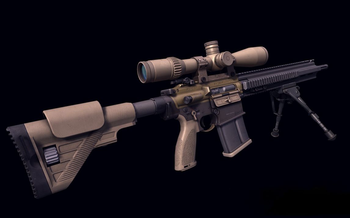 【3DMAX建模】零基础枪械建模思路详解,次世代武器建模全流程教学