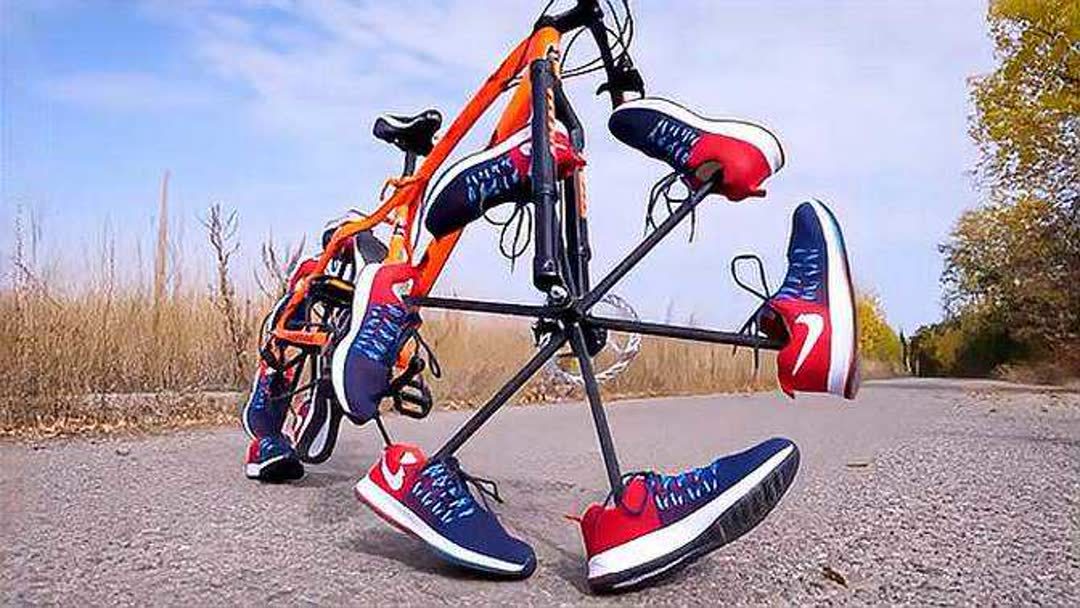 我就想知道是谁设计的这自行车?真是脑洞大开呀,关键是还速度快