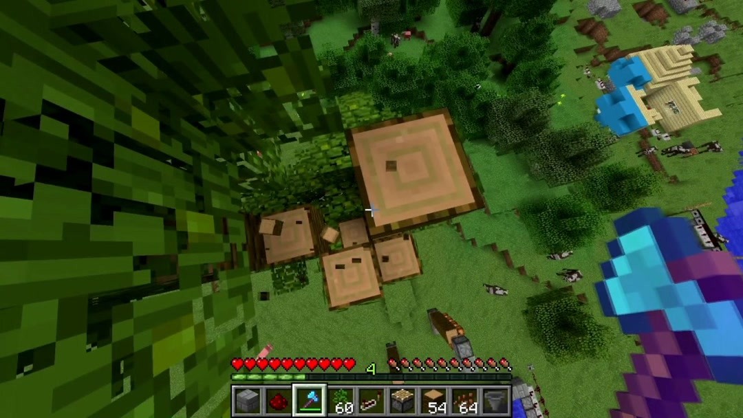 我的世界 用石头和木头混合建造的房子!