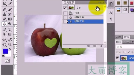 大丽博客photoshop基础教程第二十一课:模糊工具的使用