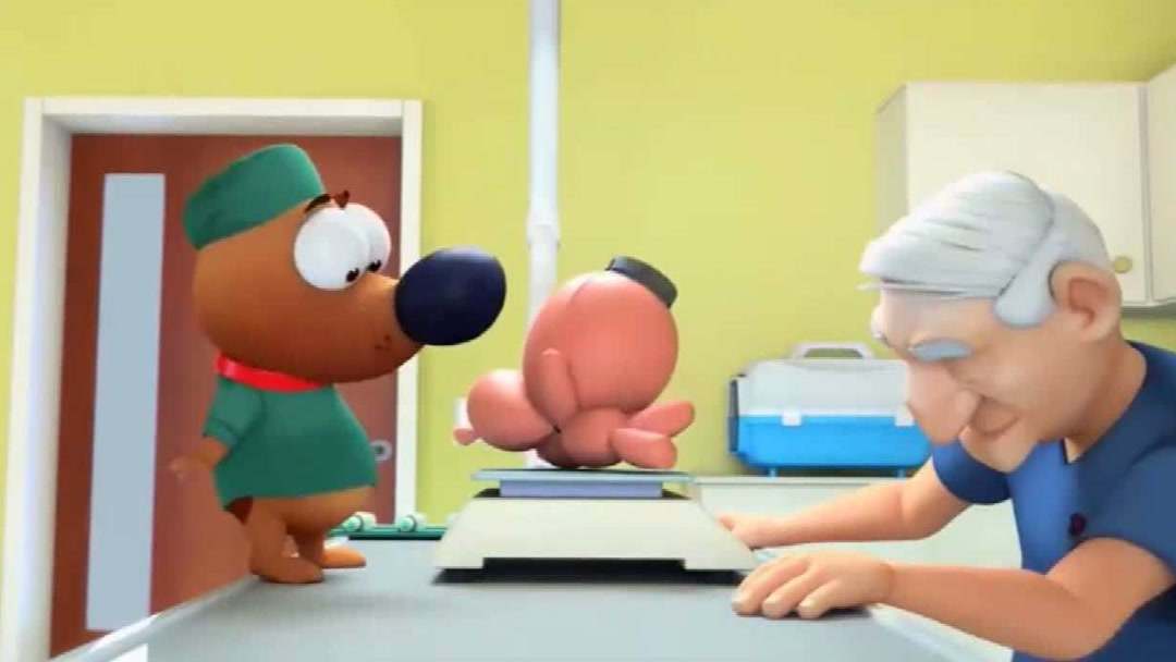 胆小拍拍小狗打预防针,儿童动画